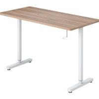 China Modern Design Brown Wooden Luxury CEO Office Desk Table for Adult Manual Sit Standing for sale
