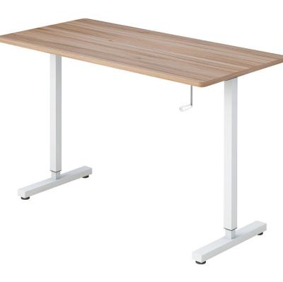 China Modern Design Brown Wooden Luxury CEO Office Desk Table for Adult Manual Sit Standing for sale