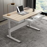China Custom Black White Wooden Sit and Stand Ergonomic Desk with Electric Glass Table Legs for sale