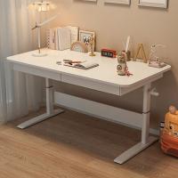 China Mail Packing Height Adjustable Children's White Wooden Sit Stand Desk for Home Office for sale
