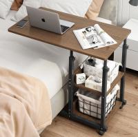 China Height Adjustable Manual Lifting Desk for Office and Coffee Table in Black/Brown Wooden for sale