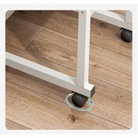 China Brown Wooden Mobile Electric Standing Desk with Drawers and SPCC Steel Frame Material for sale