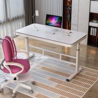 China Black Glass Wooden Modern CEO Office Desk with Manual Height Adjustment and Storage for sale