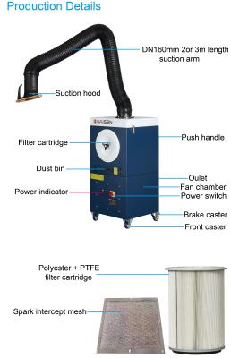 China Flame Retardant Industrial Smoke Extractor Mobile Welding Smoke Cleaner System for sale