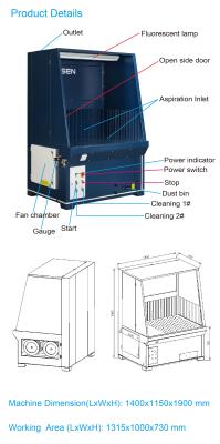China Standard Metal Downdraft Grinding Table 3KW Power PTFE Material Filter for sale