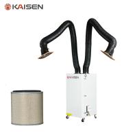 China 2.2KW Power Industrial Fume Extractor Mobile Double Suction Arms White Color for sale