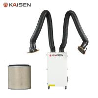 China White Industrial Fume Extractor Welding Smoke Filtration Unit With Double Arms for sale