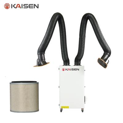 China White Industrial Fume Extractor Welding Smoke Filtration Unit With Double Arms for sale