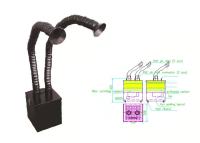 China Portable Filter Fume Extraction Equipment With Two Arms 308 * 308 * 420MM for sale