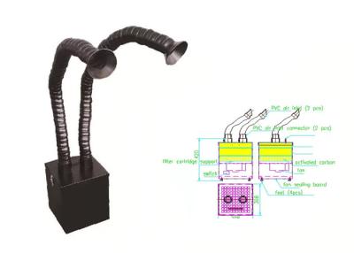China Portable Filter Fume Extraction Equipment With Two Arms 308 * 308 * 420MM for sale