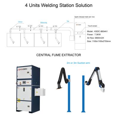 China Compact Structure Plasma Fume Extractor Central Fume Extractor Stable Performance for sale