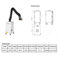 China Flame Retardant Industrial Air Cleaner Mobile Welding Series Fume Extractor for sale