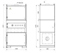 China Active Carbon 2x1.5KW 200mm 3000M3/H Laser Fume Extractor for sale