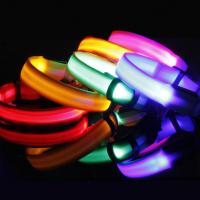 China Luminous Pet Collar Anti Loss Polyester LED Glowing Dog Collar Feature Lights for sale