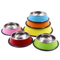 China 10oz - 50oz Volume Non Slip Pet Feeder Powder Coated Stainless Steel Dog Food Bowl for sale