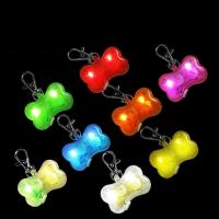 China Silicone Luminous Pet Tag Anti Loss Dog Bone Tag LED Flashing Dog Collar Tag for sale