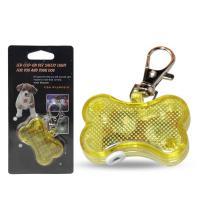 China Silicone Luminous Pet Tag Anti Loss Dog Bone Tag LED Flashing Dog Collar Tag for sale