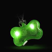 China Silicone Luminous Pet Tag Anti Loss Dog Bone Tag LED Flashing Dog Collar Tag for sale