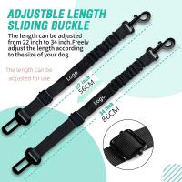 China Durable Adjustable Stretchable Dog Car Seat Belt Custom Logo Dog Harness Belt Rope for sale