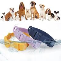 China Custom Logo Color PVC Pet Collar Waterproof Silicone Dog Collar And Leash Set for sale