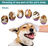 China Portable Convenient Pet Cleaning Tools Non Woven Pet Wipe Gloves For Cats And Dogs for sale