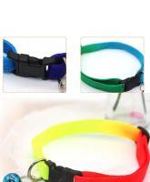 China Nylon Pet Collar Cool Gradient Color Reflective Puppy Dog Cat Collar With Bell for sale