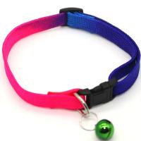 China Nylon Pet Collar Cool Gradient Color Reflective Puppy Dog Cat Collar With Bell for sale