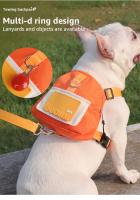 China Colorful Pet Dog Harness Backpack Cute Cartoon Adjustable With Traction Rope for sale