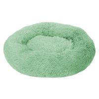 China Round Soft Plush Fluffy Donut Cat Bed Washable Portable Dog House Velvet Mats for sale