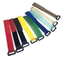 China Nylon Hook And Loop Cable Strap Reusable Self Gripping Strap With Plastic Buckle for sale