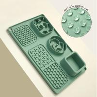 China Rectangle Silicone Dog Lick Mat All In One Non Slip Pet Slow Feeder Mat With Suction Cups for sale
