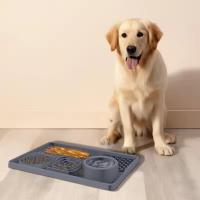 China Rectangle Silicone Dog Lick Mat All In One Non Slip Pet Slow Feeder Mat With Suction Cups for sale