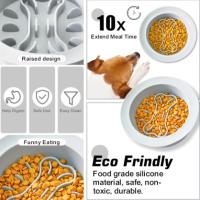 China Silicone Feeding Pet Bowls 2 In 1 Lickimat Slow Feeder Bowls With Suction Cup for sale