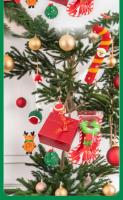 China Christmas Interactive Pet Toy Gift Box Cartoon Plush Bone Flying Disc Santa Vocalization Balls for sale