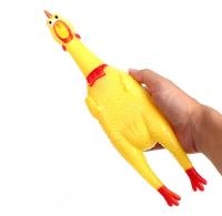 China Rubber Screaming Chicken Squeaky Dog Toy Vinyl Funny Bite Training Toys For Dogs for sale