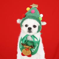 China Christmas Dog Hat Cute Pet Accessories Tree Hat Slip Towel Bib For Teddy Fadou for sale