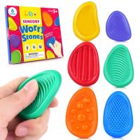 China Food Grade Silicone Fidget Sensory Toy Stones Baby Sensory Teether Toy for sale