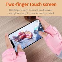 China Washable Waterproof Heated Gloves Hand Warmer USB Rechargeable Half Finger Touch Screen Gloves for sale