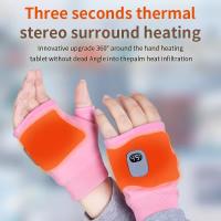China Washable Waterproof Heated Gloves Hand Warmer USB Rechargeable Half Finger Touch Screen Gloves for sale