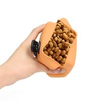 China Pet Supplier Dog Treat Pouch Portable Walking Eco Friendly Silicone Dog Treat Bag Pet Training Food Storage Containers for sale