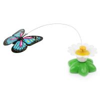 China Automatic Electric Rotating Cat Toy Colorful Butterfly Bird Animal Shape Interactive Pet Dog Kitten Interactive Training Cat Toy for sale