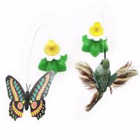 China Automatic Electric Rotating Cat Toy Colorful Butterfly Bird Animal Shape Interactive Pet Dog Kitten Interactive Training Cat Toy for sale