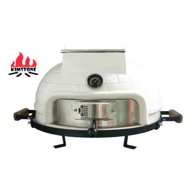 China KIMSTONE 21 Inch Tabletop Pizza Oven Large Brick Pizza Stove White Portable Ceramic Grill for sale