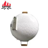 China KIMSTONE 21 Inch Tabletop Pizza Oven Large Brick Pizza Stove White Portable Ceramic Grill for sale