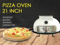 China KIMSTONE 21 Inch Tabletop Pizza Oven Large Brick Pizza Stove White Portable Ceramic Grill for sale