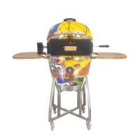 China KIMSTONE 21 Inch Painted Kamado Ceramic Grill Kamado Rotisserie Charcoal Ceramic Bbq Wholesale for sale