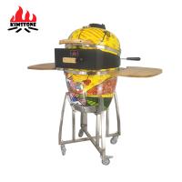 China KIMSTONE 21 Inch Painted Kamado Ceramic Grill Kamado Rotisserie Charcoal Ceramic Bbq Wholesale for sale