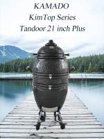 China Kimstone High Quality 21 Inch  Ceramic Charcoal Smoker Grill  Tandoor Oven Big Space Hanging Grill Portable for Outdoor & Indoor for sale