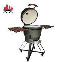 China KIMSTONE New Design XL XXL 22 Inch Foam Glazing Matte Black Grey Charcoal Bbq Grill Kamado Smoker for sale