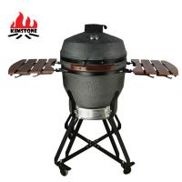 China KIMSTONE New Design XL XXL 22 Inch Foam Glazing Matte Black Grey Charcoal Bbq Grill Kamado Smoker for sale